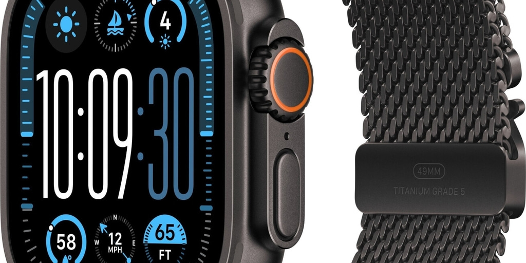 APPLE Watch Ultra 2 (2024) 49 mm Titangehäuse Milanaise Schwarz MX4W3FD/A